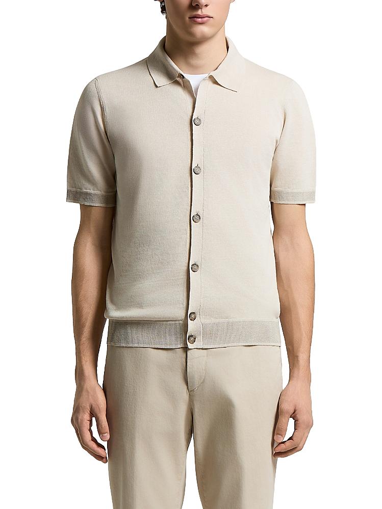 PESERICO regular fit button front sweater shirt
